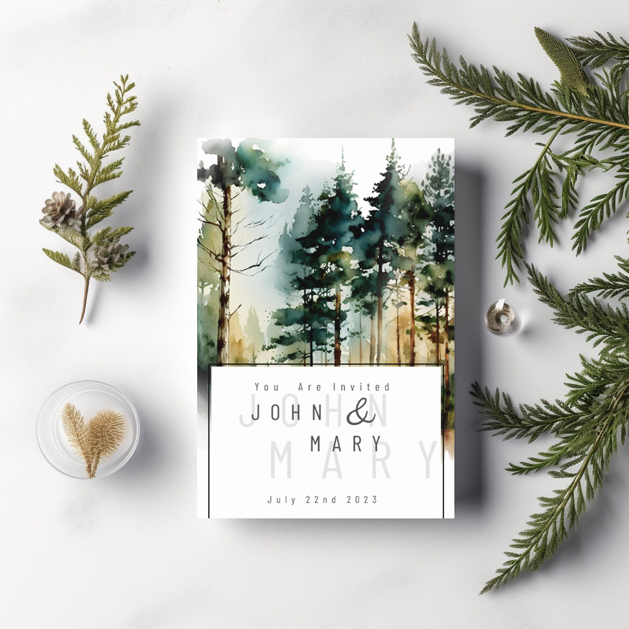 Watercolor Forest Clipart Bundle, Pine Tree PNG, Woodland Trees ...