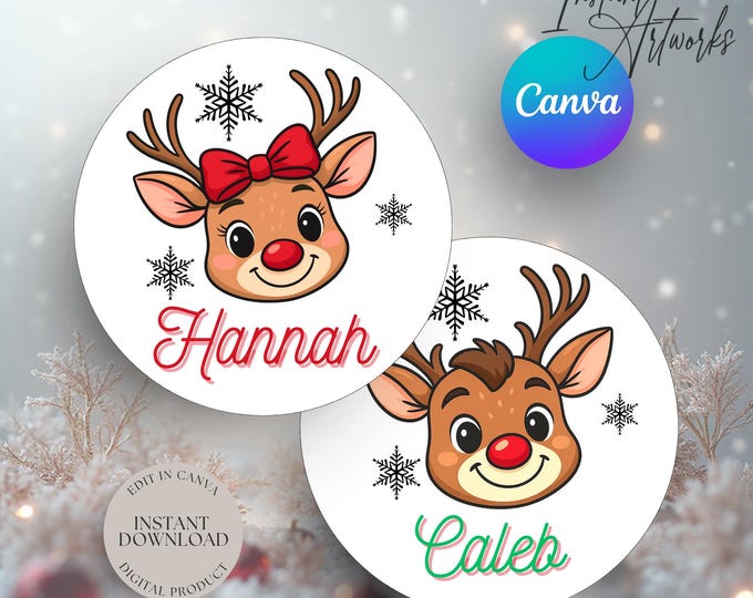 Watercolor Winter Gift Tags, Printable Christmas Tags, Snowy Forest ...