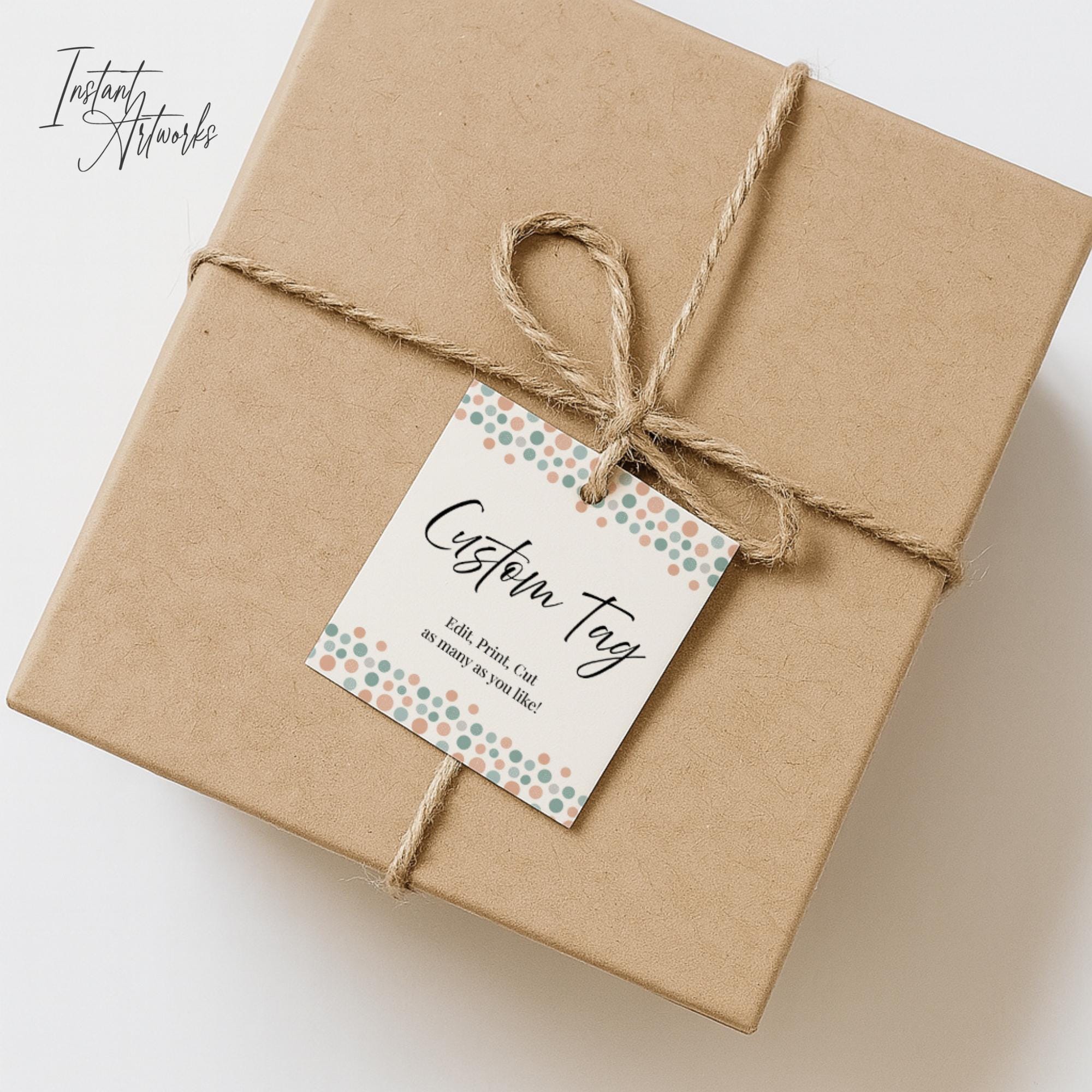 Editable Confetti Gift Tag Template, Printable Favor Label (digital ...