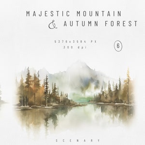 Watercolor Clipart Bundle, Mountain Clipart Bundle, Nature Clipart ...