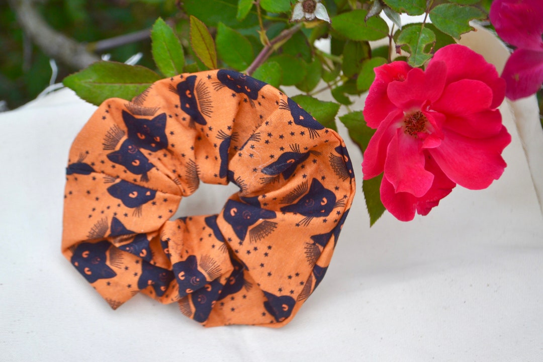 Witchy Cat Scrunchie, Mystical Cat Scrunchie, Cat Hair Tye, Black Cat ...