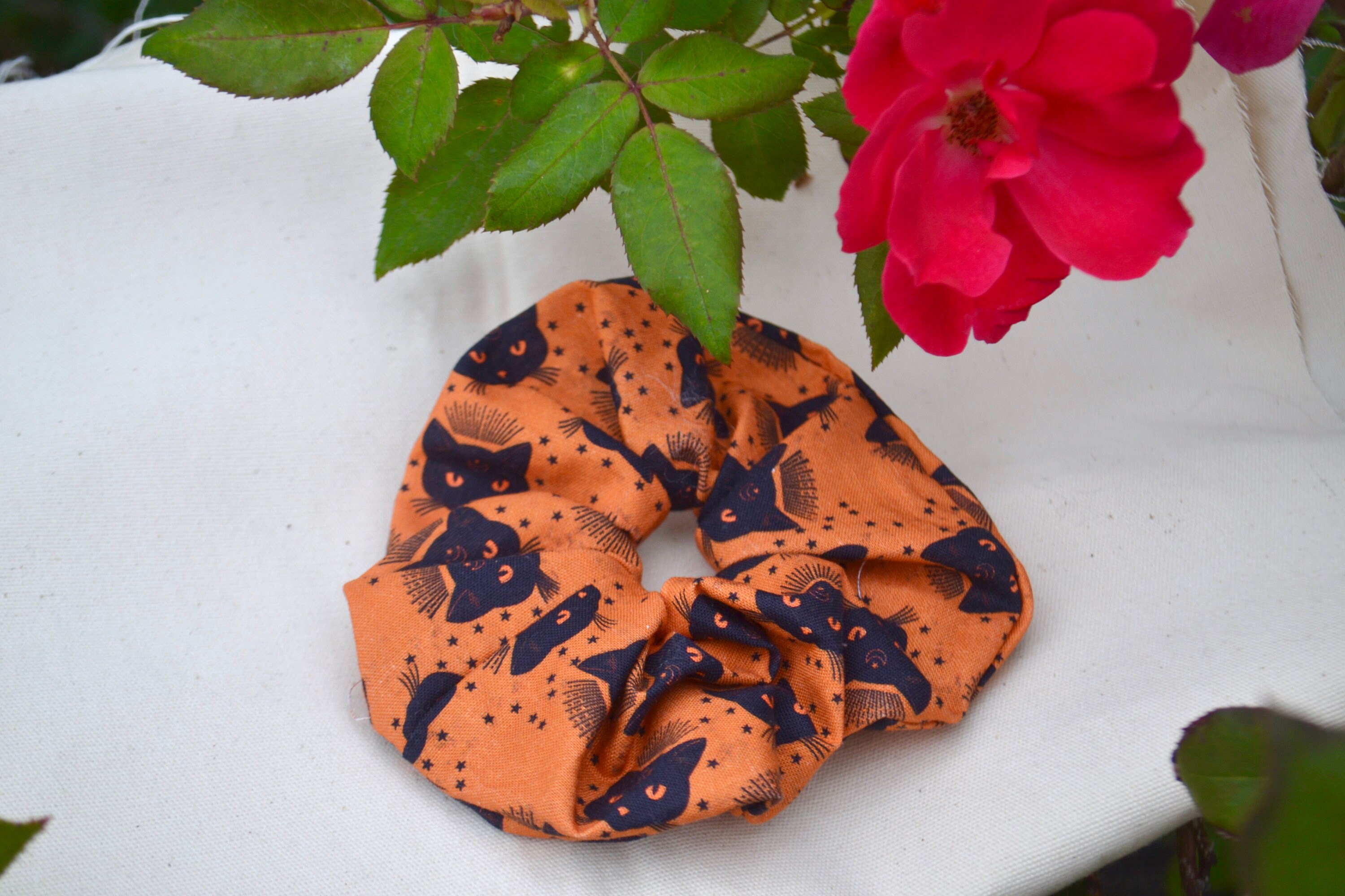 Witchy Cat Scrunchie, Mystical Cat Scrunchie, Cat Hair Tye, Black Cat ...