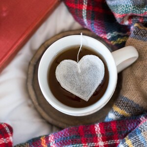5 Heart Shaped Tea Bags for Hostess Gifts or Tea Party Favors. Custom ...