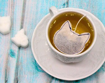 Cat shaped tea bags | Etsy