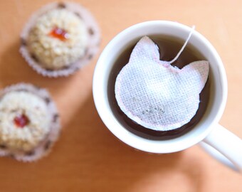 Cat shaped tea bags | Etsy