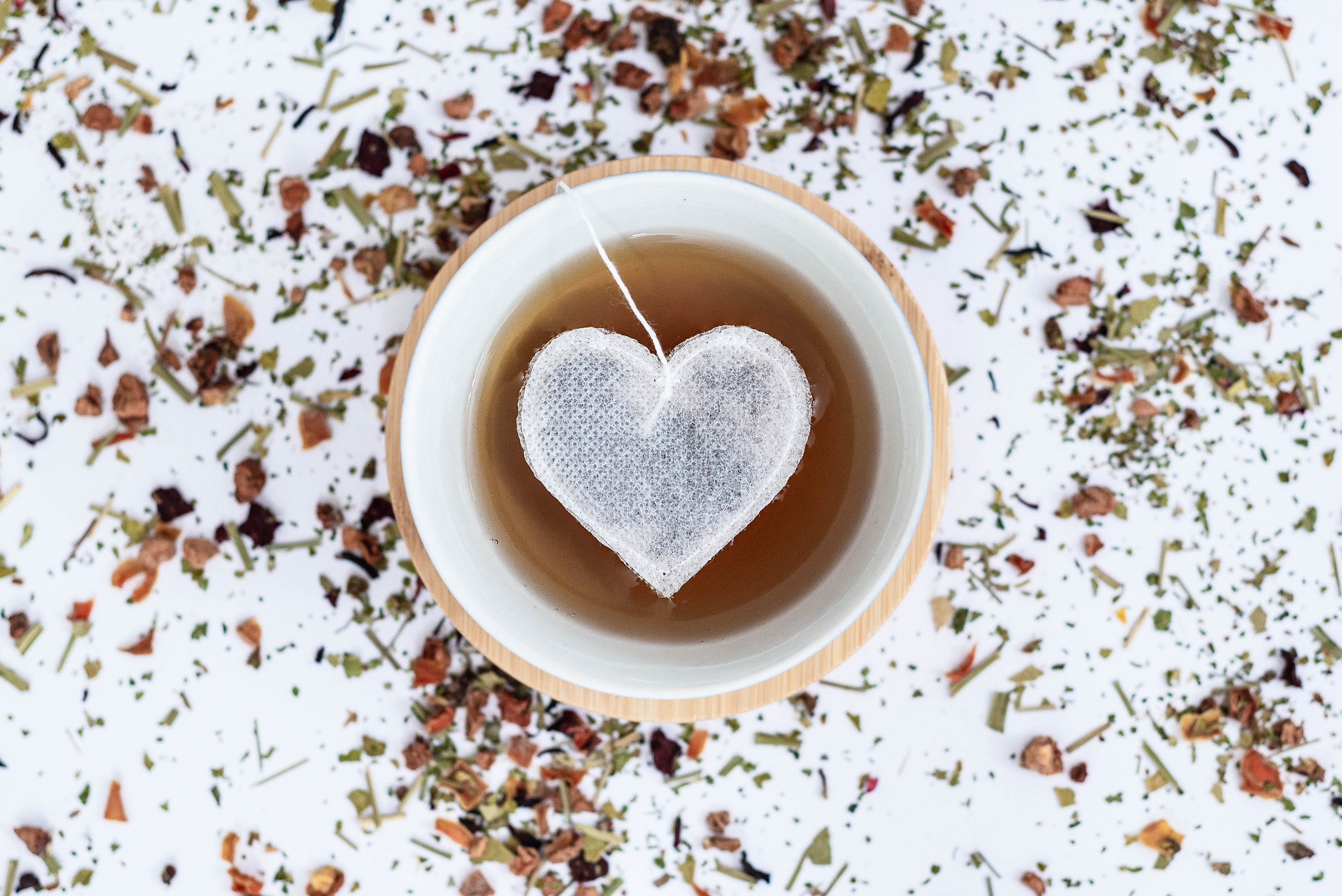 5 Heart Shaped Tea Bags for Hostess Gifts or Tea Party Favors. Custom ...