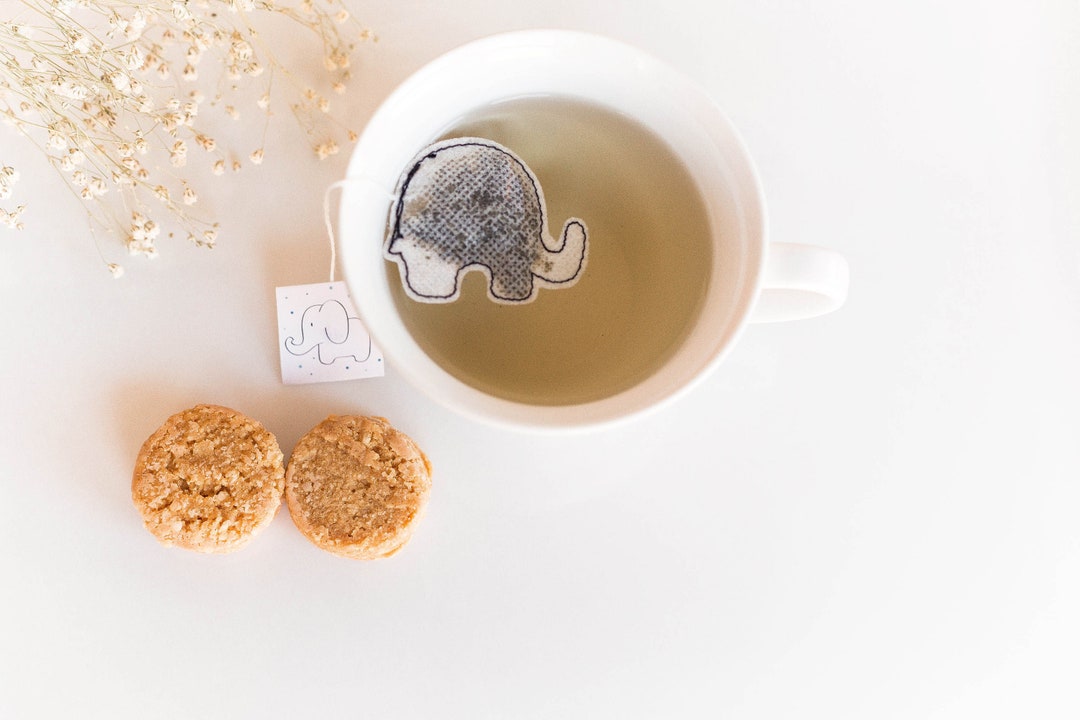 5 Elephant Shaped Tea Bags for Baby Announcement or Pregnancy Gift ...