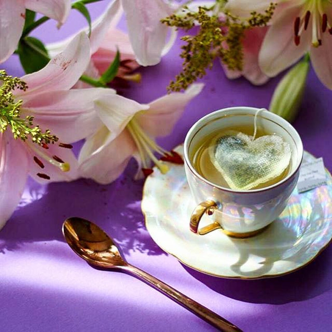 50 Personalized Heart Shaped Tea Bags Favor/custom Tea Bag, Baby Shower ...