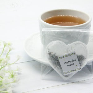 50 Personalized Heart Shaped Tea Bags Favor/custom Tea Bag, Baby Shower ...