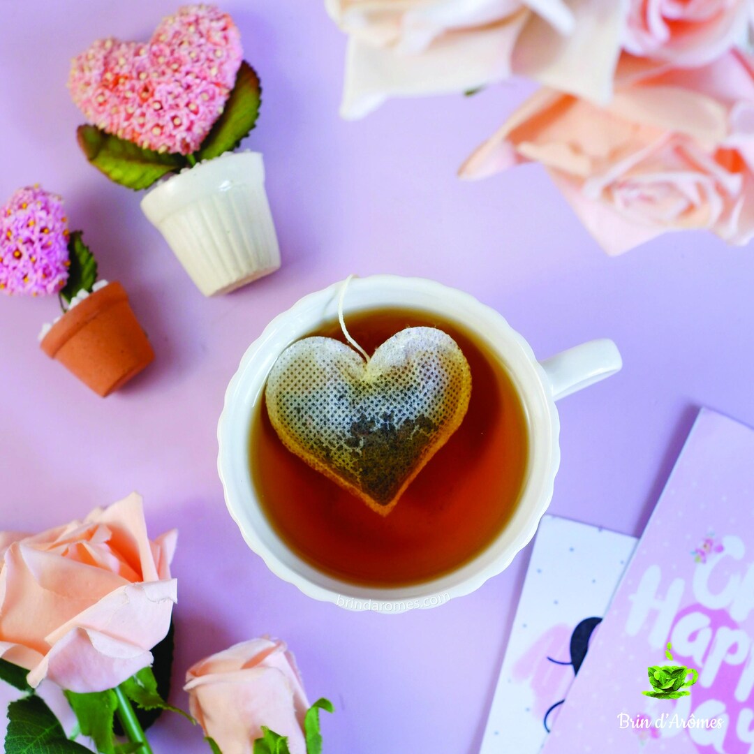 50 Personalized Heart Shaped Tea Bags Favor/custom Tea Bag, Baby Shower ...