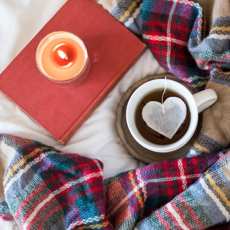 5 Heart Shaped Tea Bags/custom Tea Bag Valentines Gift Best | Etsy