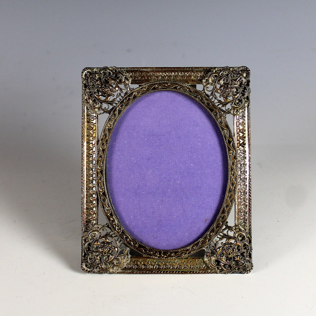 Antique French Silvered Reticulated Photo Frame W Easel - Etsy