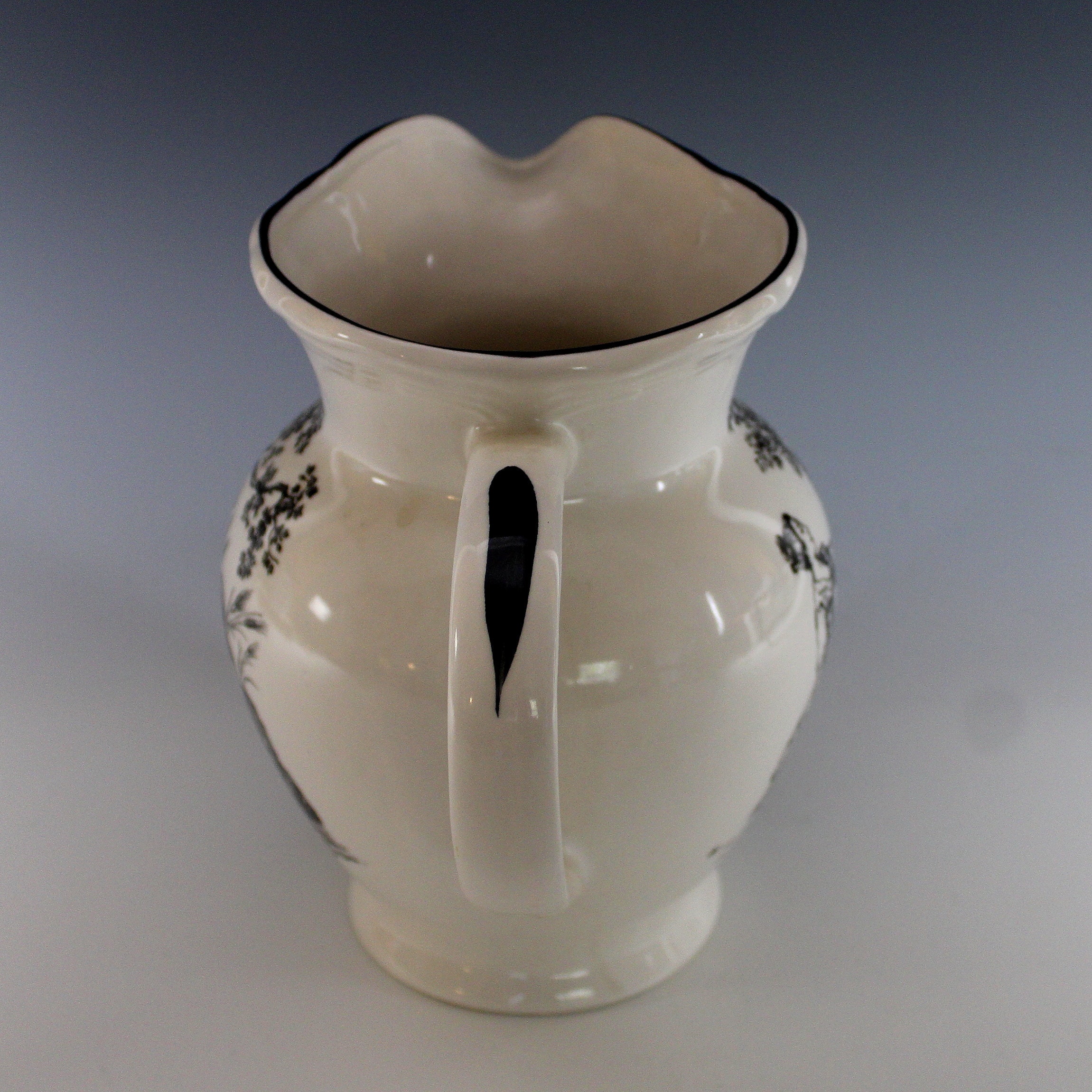 New England Toile Black White Large Pitcher by Tabletops Unlimited - Etsy