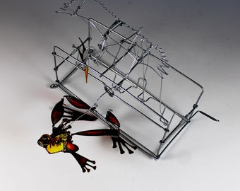 Kinetic Frog Sculpture - Etsy Australia