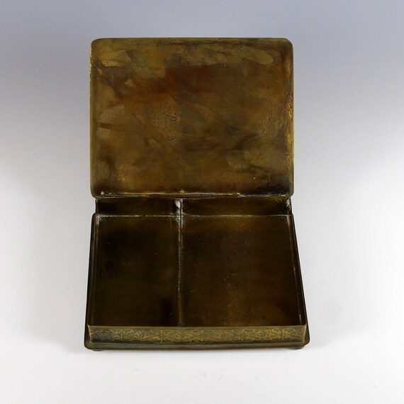 Old Chinese Gilded Metal Hinged Box Hand Carved Jade … - Gem