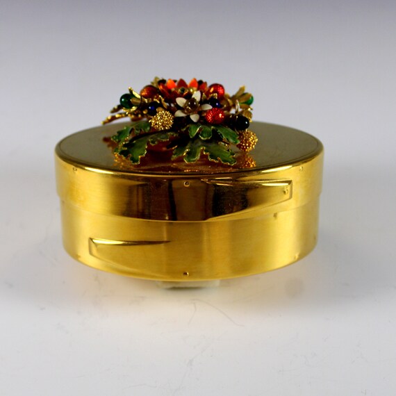 Gorham Gold Plated Oval Box Fleurs Des Siecles, Ename… - Gem