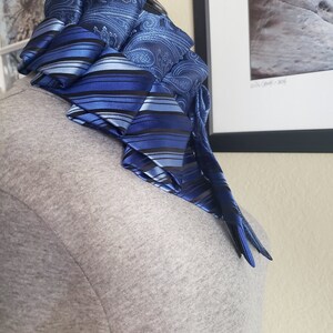 Azure Blue Silk Cowl Wrap, Rich Blue Statement Collar, Navy Blue ...