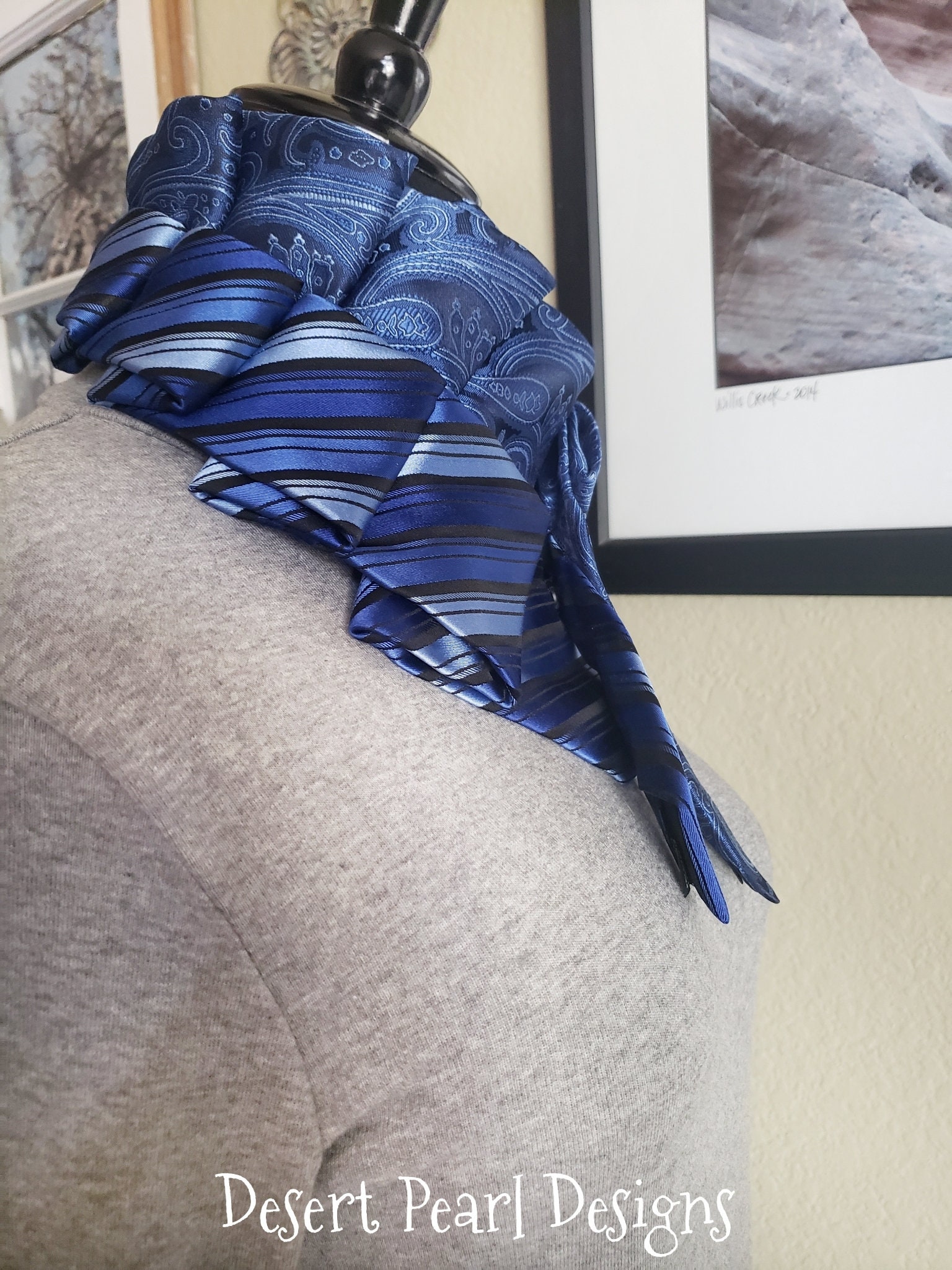 Azure Blue Silk Cowl Wrap Rich Blue Statement Collar Navy - Etsy
