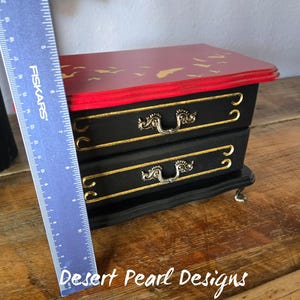 Red Bat Jewelry Box, Gothic Keepsake Box, Golden Bat Wooden Case ...