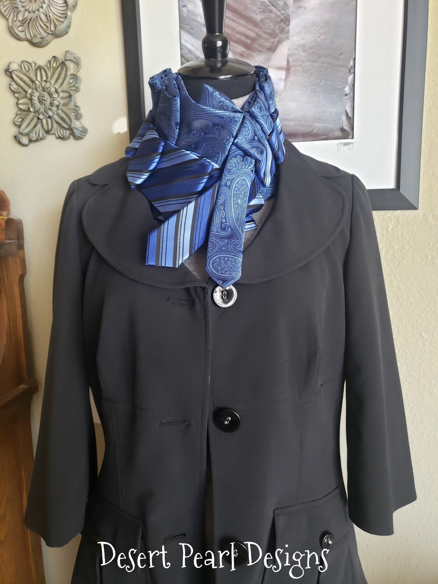 Azure Blue Silk Cowl Wrap Rich Blue Statement Collar Navy - Etsy