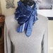 Azure Blue Silk Cowl Wrap, Rich Blue Statement Collar, Navy Blue ...