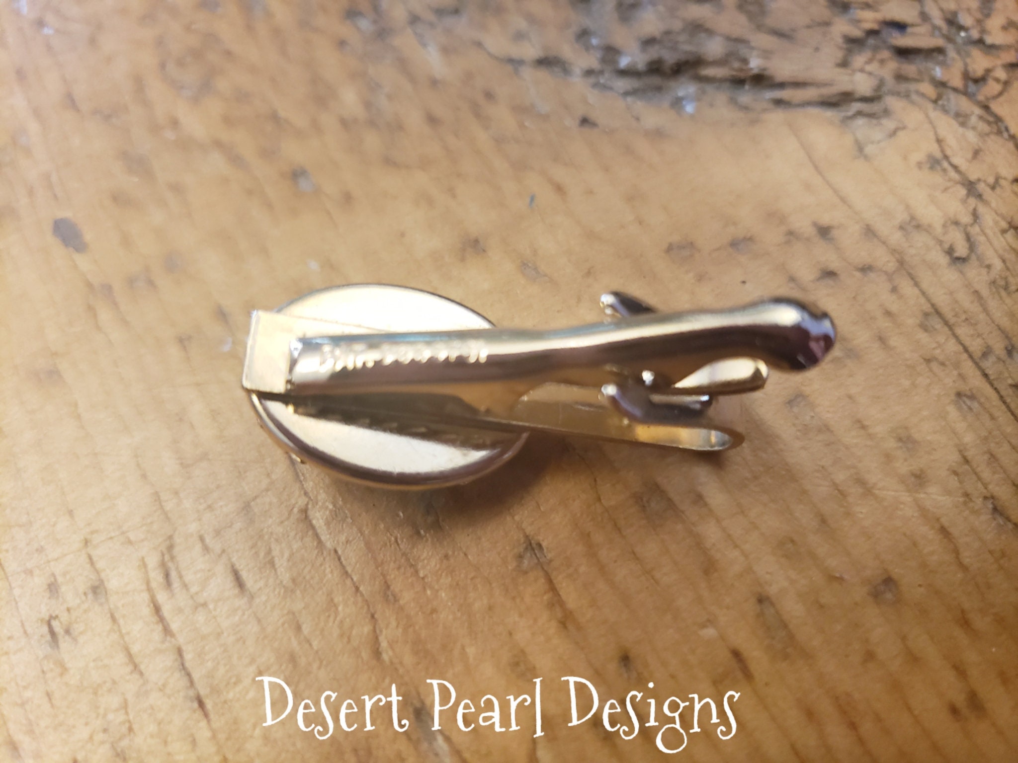 Blue Acrylic Gem Gold Tone Tie Clip, Blue Gem Gold Necktie Clip, Unique ...