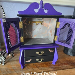 Bat Purple Jewelry Box, Gothic Trinket Box, Purple Bat Wooden Box ...