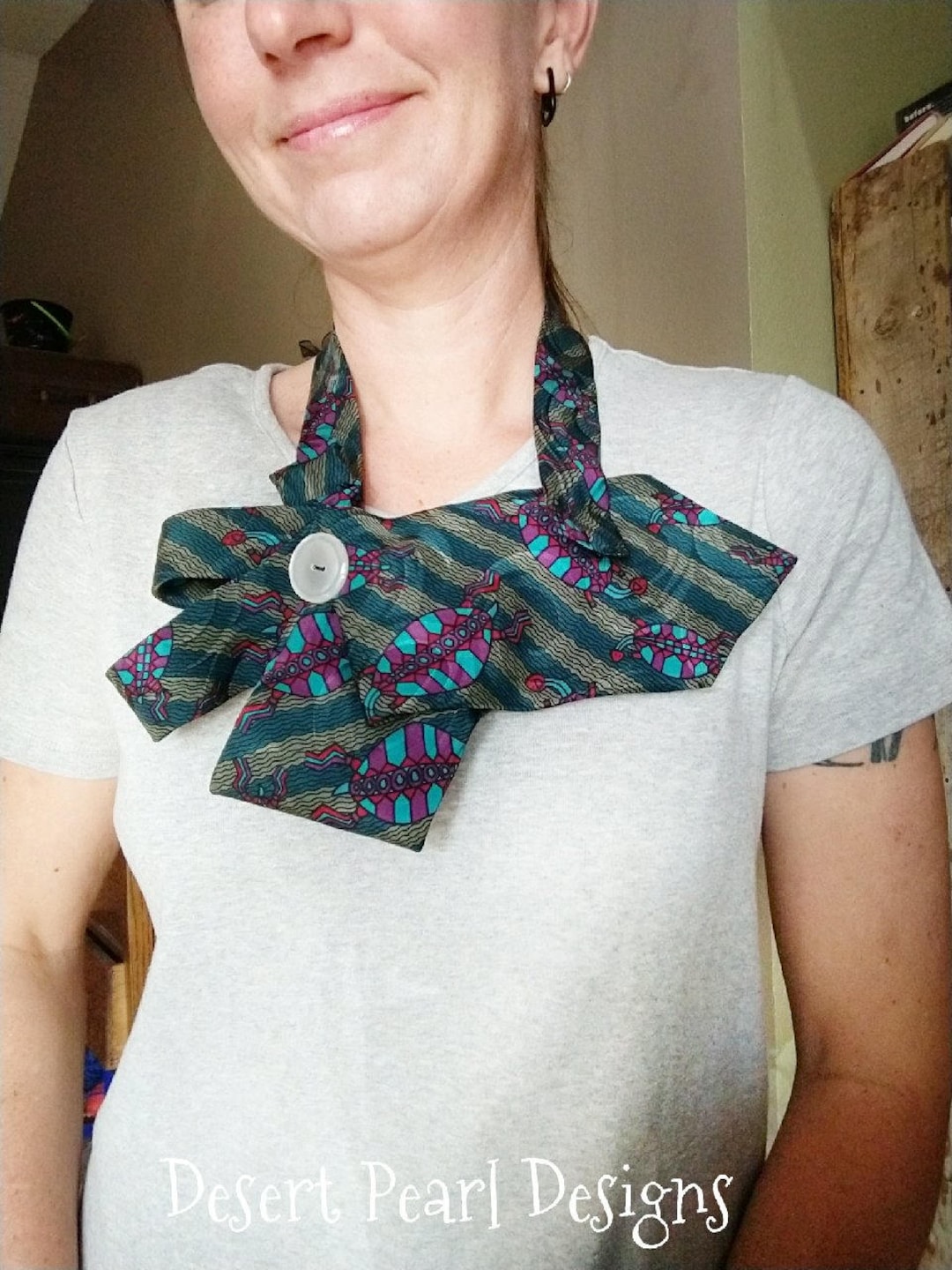 Turtle Necktie Ascot Necklace, Sea Turtle Tie Scarf, Fun Ecofriendly ...