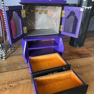 Bat Purple Jewelry Box, Gothic Trinket Box, Purple Bat Wooden Box ...