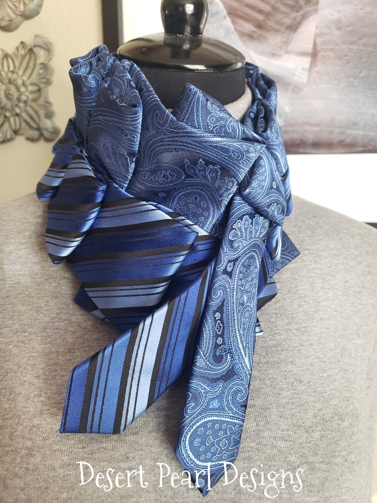 Azure Blue Silk Cowl Wrap Rich Blue Statement Collar Navy - Etsy