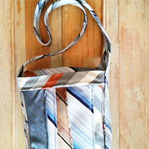 Blue Necktie Purse, Upcycled Tie Handbag, Repurposed Tie Bag, Gift for ...