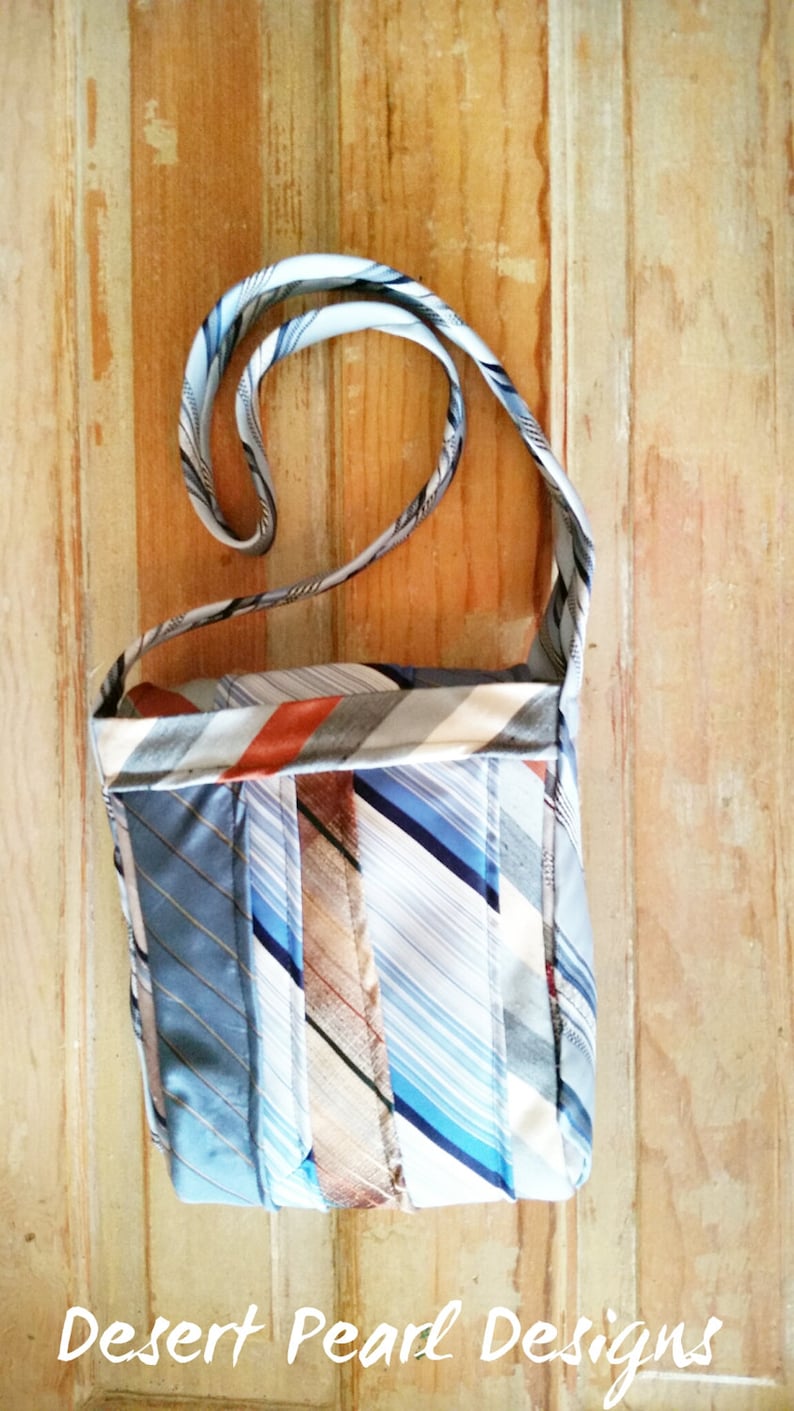 Blue Necktie Purse, Upcycled Tie Handbag, Repurposed Tie Bag, Gift for ...