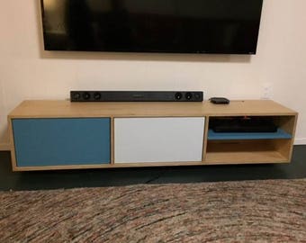 Industrial pipe and wood TV stand entertainment unit