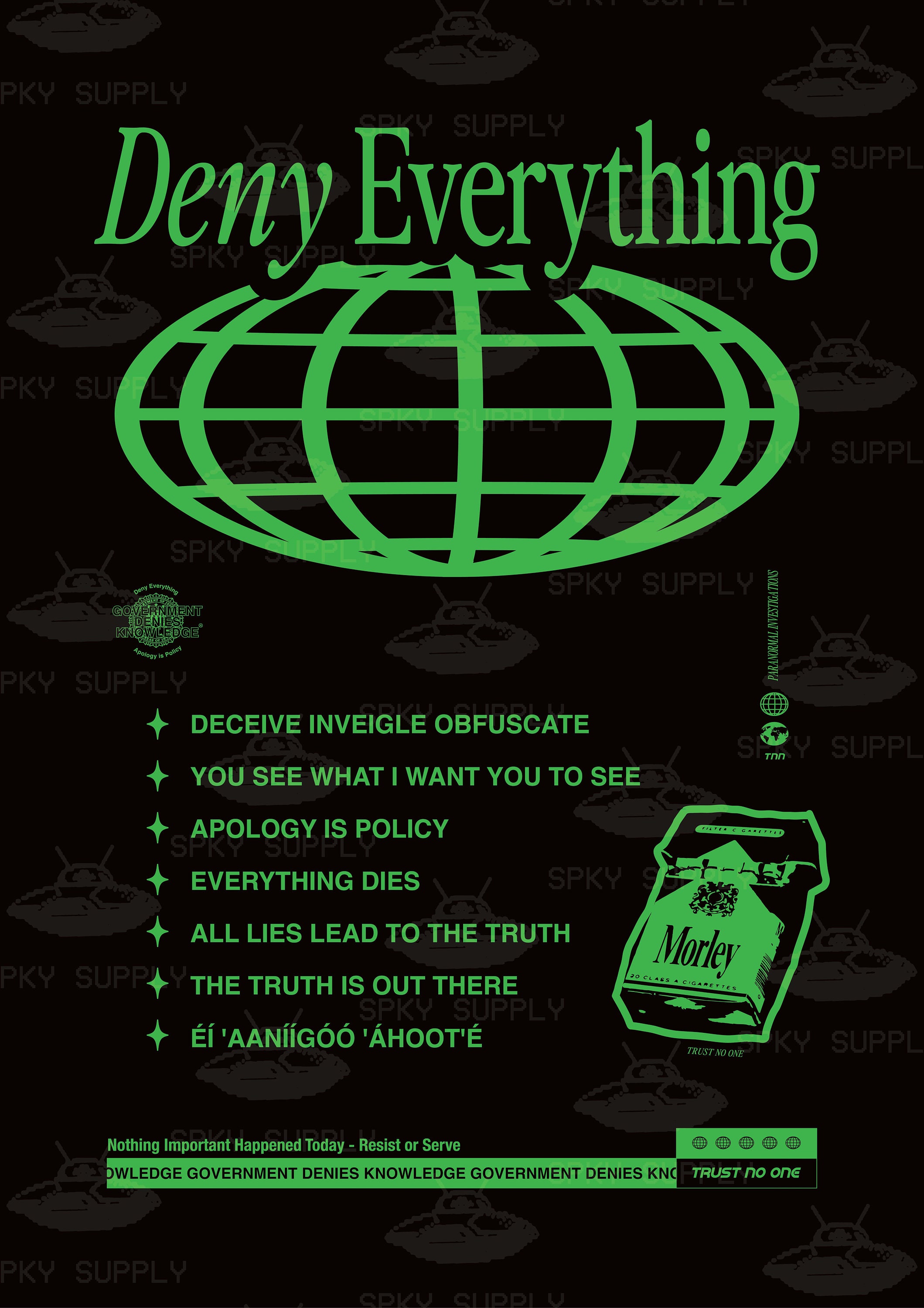 Deny Everything Poster, X-files Poster, Conspiracy Theory Aliens Poster ...