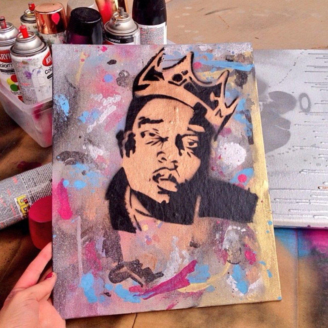 Notorious B.I.G, Art Print, Handmade Stencil, Biggie, Spraypaint Art - Etsy