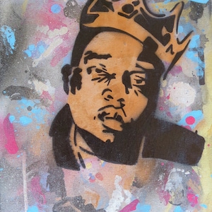 Notorious B.I.G, Art Print, Handmade Stencil, Biggie, Spraypaint Art - Etsy