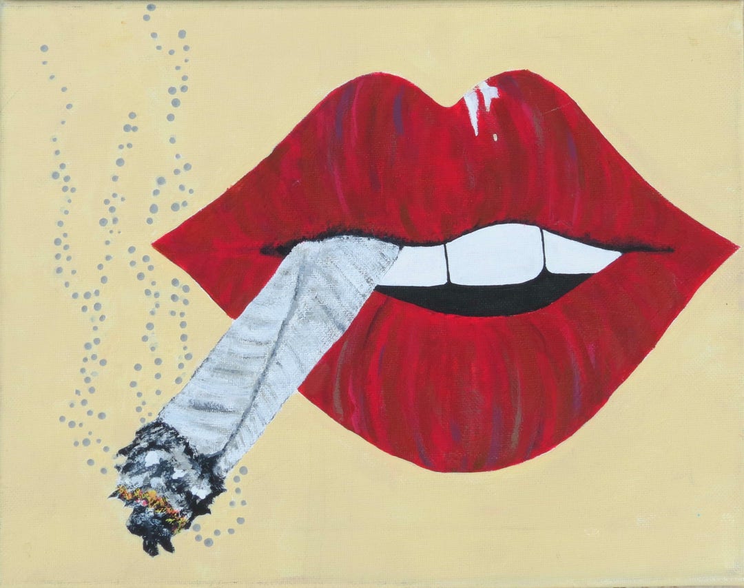 Lips, Art Print, Acrylic Paint - Etsy