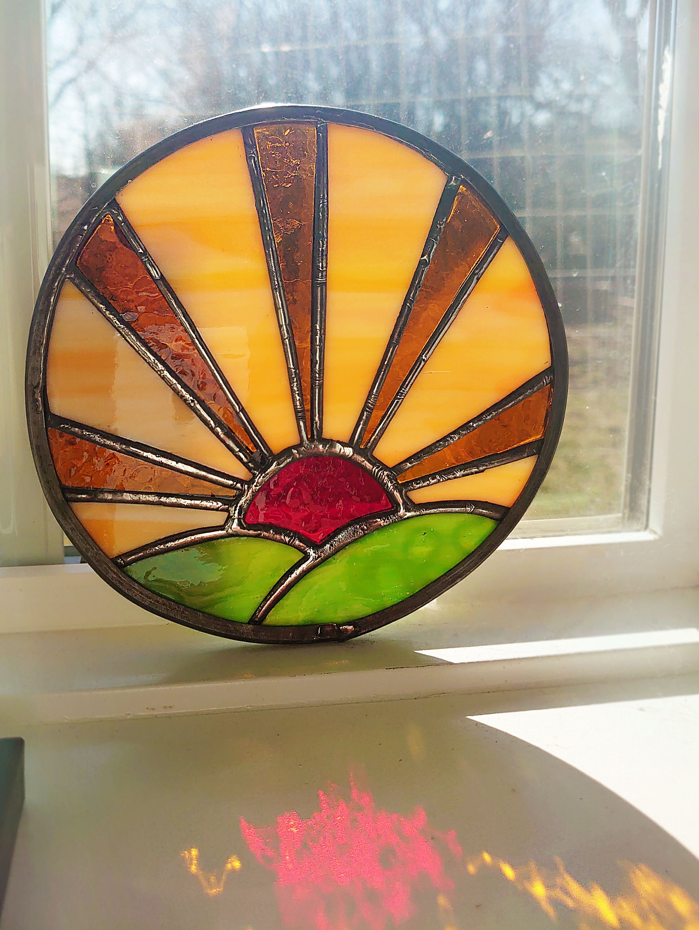 Stained Glass sunrise Suncatcher/stained Glass Gift/ - Etsy
