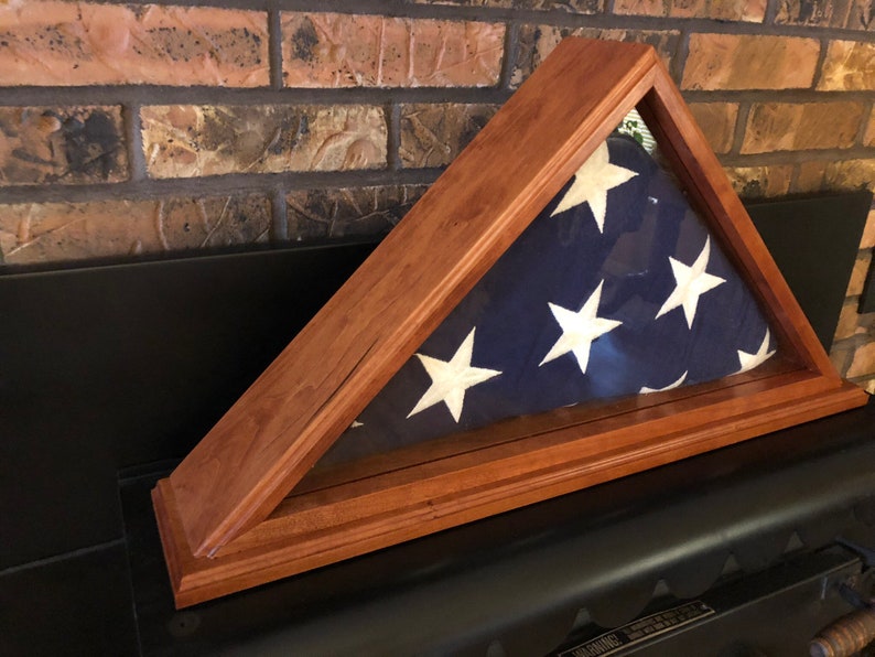 Cherry Veteran's Flag Display Case - Etsy