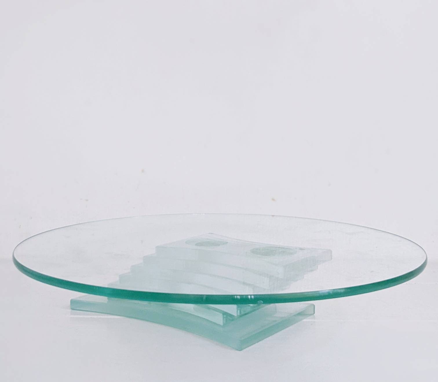 Modernist 1990s Mod Stacked Glass Stratus Cake Stand - Etsy