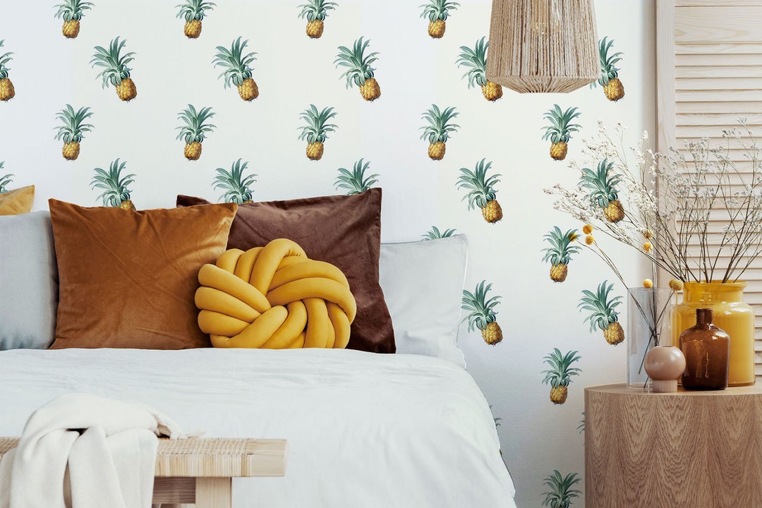 Pineapple Wallpaper #047-peel & Stick Wallpaper-temporary Wallpaper-pre ...