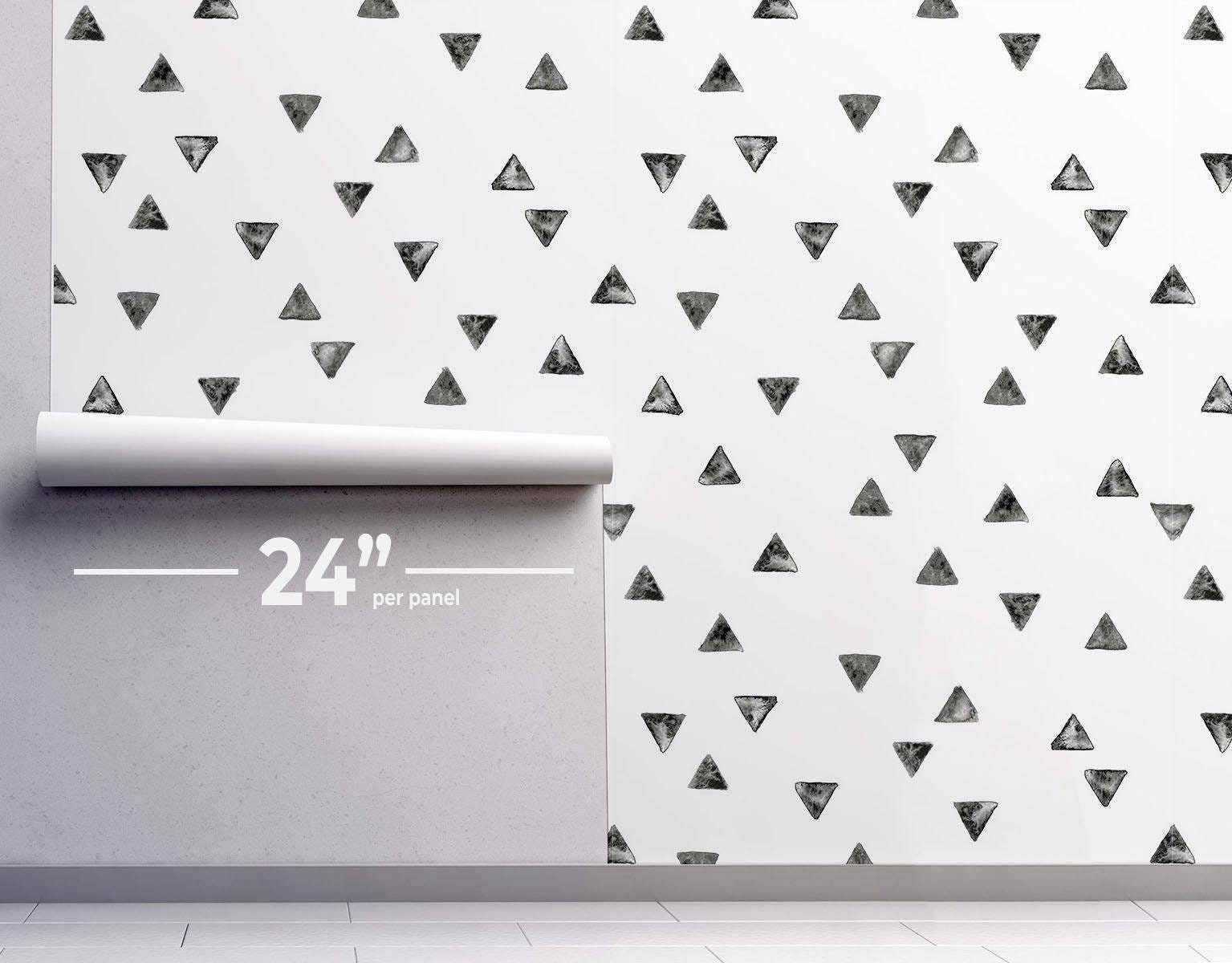 Watercolor Triangle Wallpaper #379 - Peel & Stick Wallpaper - Temporary ...
