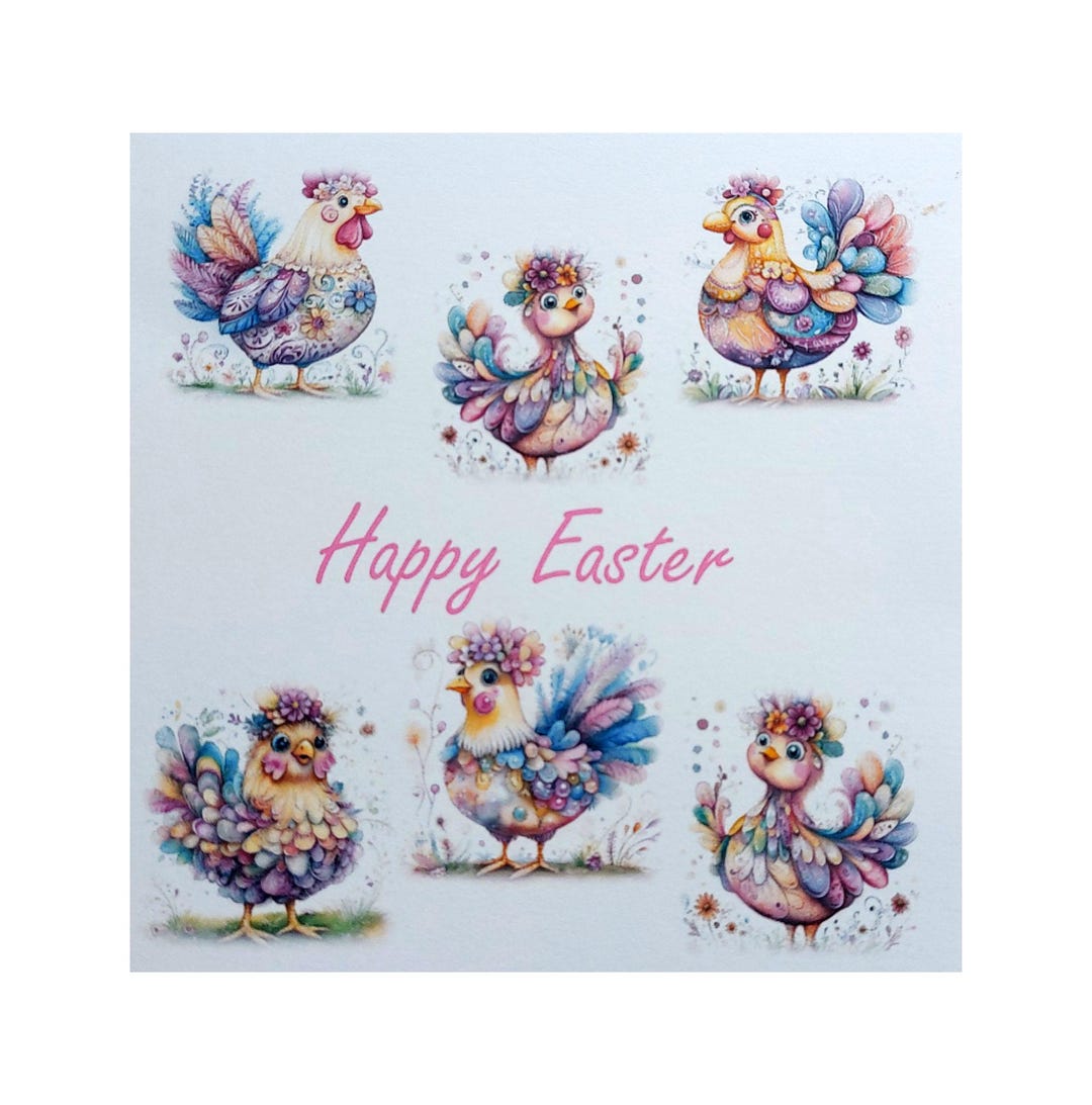 Happy Easter Cards, Pack of 6 Cards and Envelopes - Etsy UK