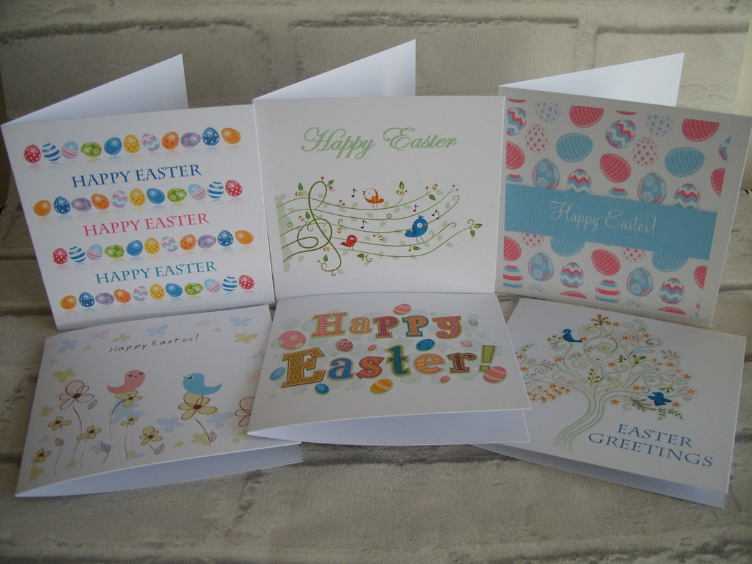 Happy Easter Cards, Pack of 6 Cards and Envelopes - Etsy UK