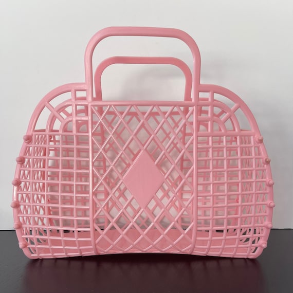 Small Bubblegum Pink Retro Jelly Tote - Etsy