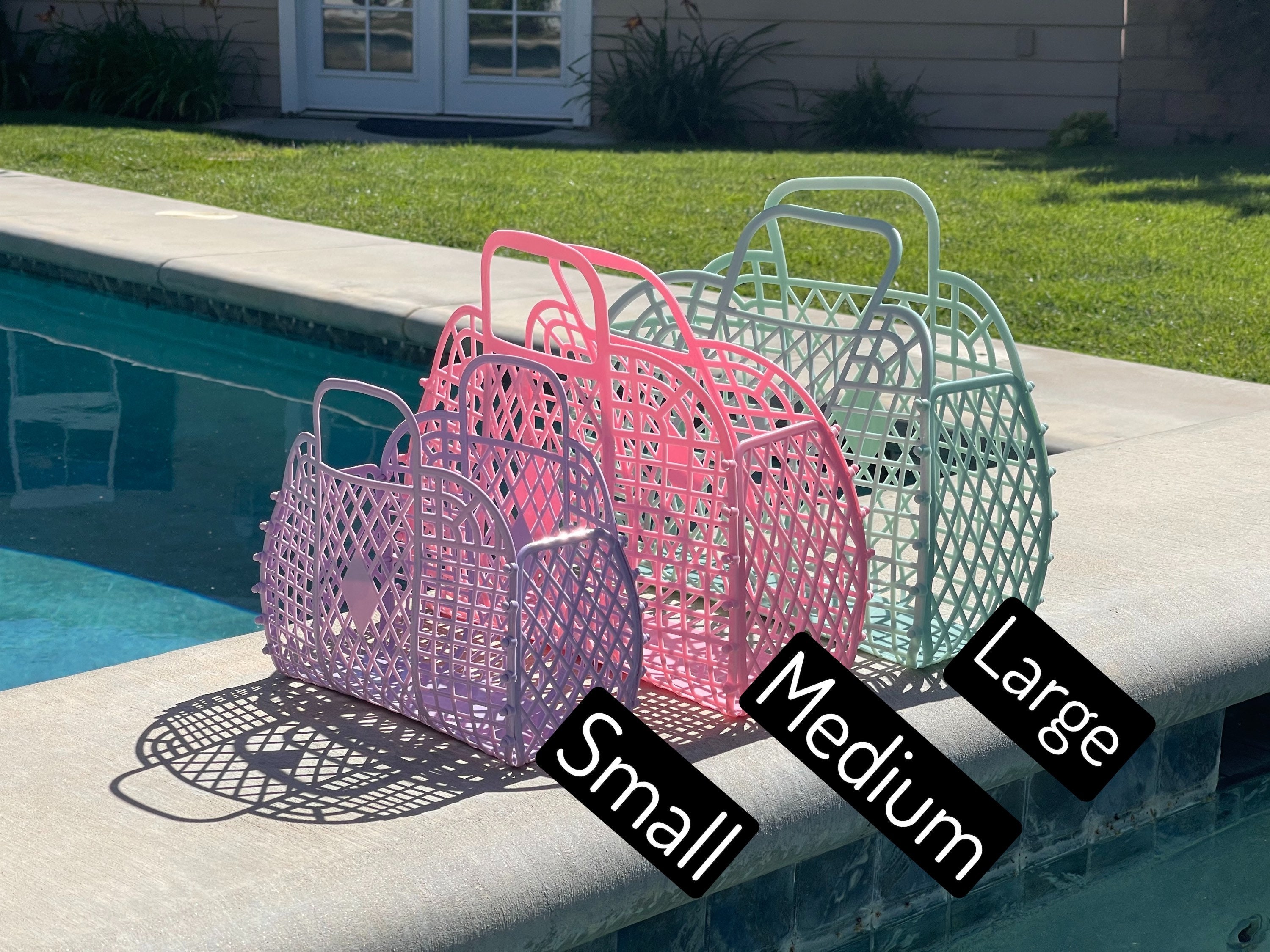 Small Bubblegum Pink Retro Jelly Tote - Etsy