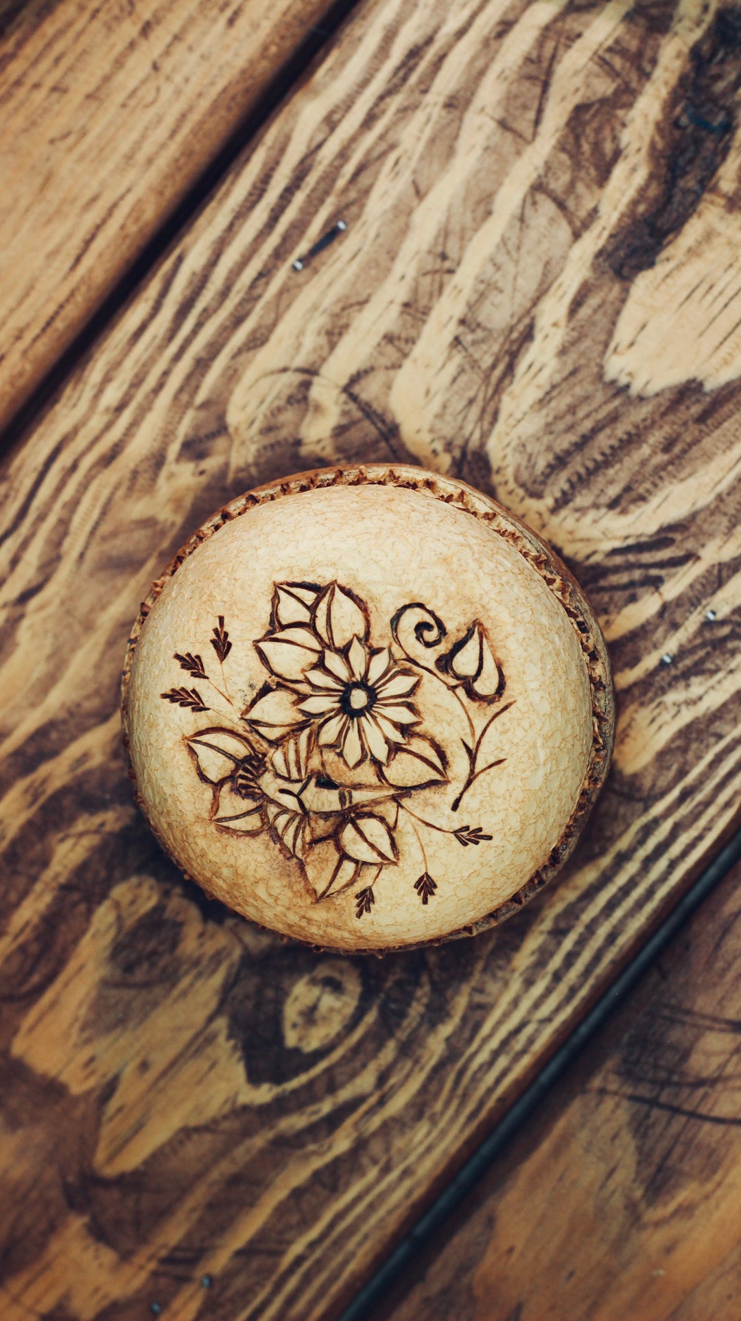 Handmade Wood Trinket Box: Floral Pyrography Ring Bearer Box - Etsy