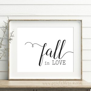 Fall in Love Printable Poster Fall in Love Sign Fall - Etsy