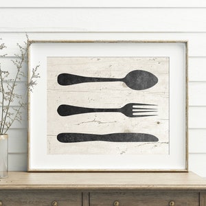 Farmhouse Decor Farmhouse Printables Silverware Art | Etsy