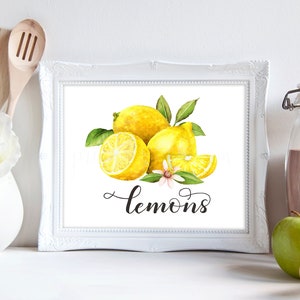 Lemon Print Farmhouse Kitchen Decor Kitchen Wall Decor | Etsy